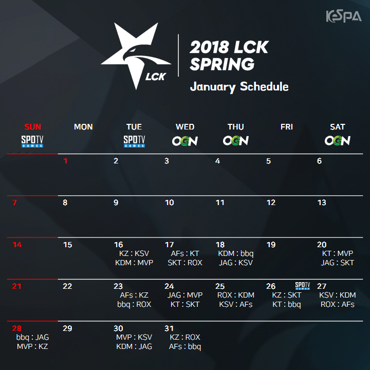 超便宜！2018 LCK春季賽賽程出爐，門票不用台幣30元 | 4Gamers